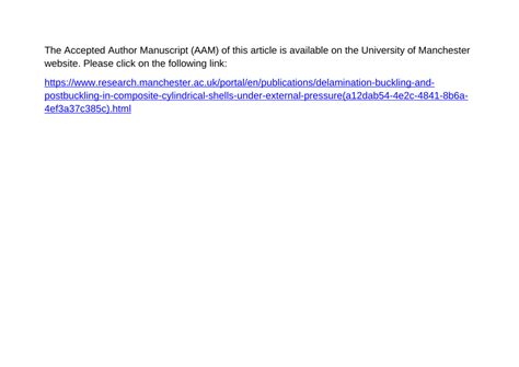 Pdf Delamination Buckling And Postbuckling In Composite Cylindrical Shells Under External Pressure
