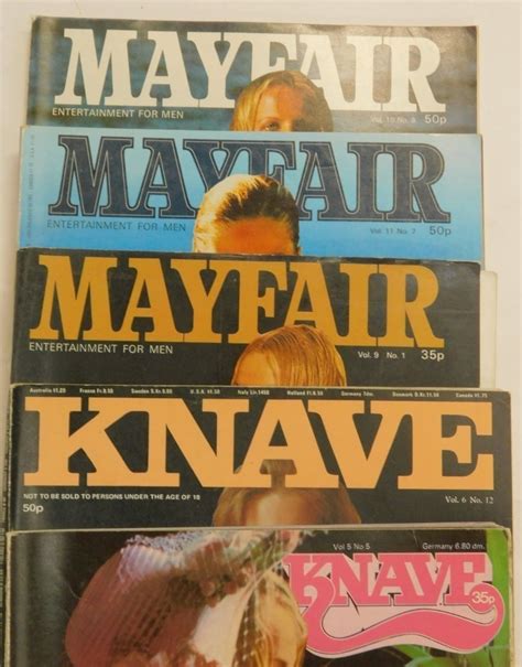 A Group Of Vintage Glamour Magazines To Include Knave Mainly 70s And