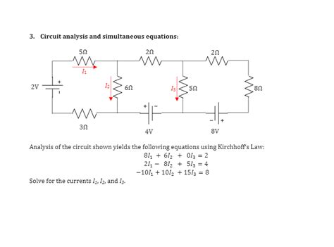 Solved 3 Circuit Analysis And Simultaneous Equations 50 21 Solved 3 Circuit Analysis And Simultaneous Equations 50 21