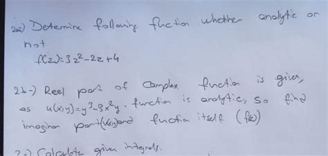 Solved 22 Determine Follaning Fuction Whether Analytic