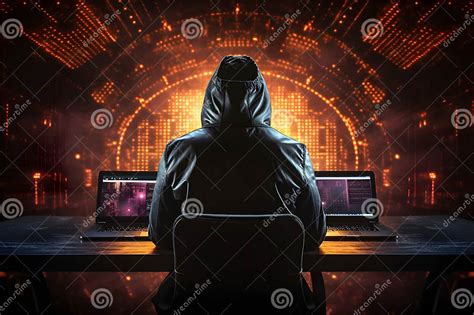 Hacker Hacked Firewall On Laptop Anonymous Scammer Steals User