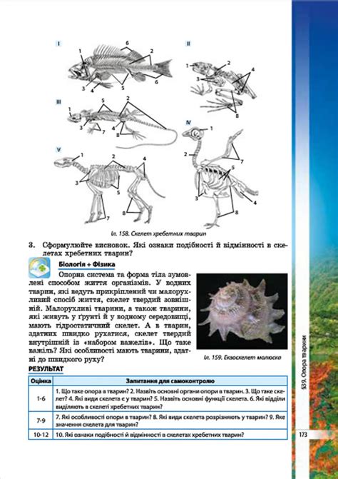 Практична робота №5 Порівняння будови скелетів хребетних тварин Урок на 1 завдання Біологія