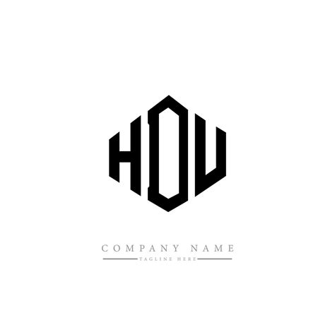 Hdu Letter Logo Design With Polygon Shape Hdu Polygon And Cube Shape