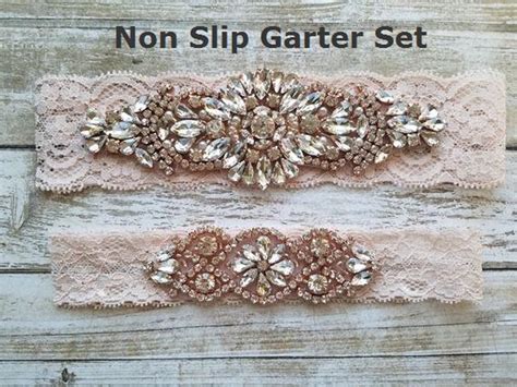 Sale Wedding Garter And Toss Garter Crystal Rhinestones With Rose Gold