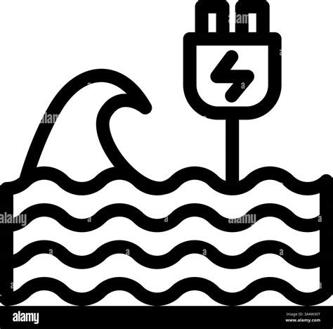 Icon Line Wave Energy Renewable Energy Ecology And Energy Alternative Outline Icon Concept