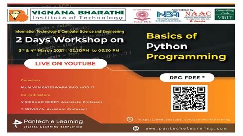 Workshop On Basics Of Python Programming Vbit Day1 Youtube