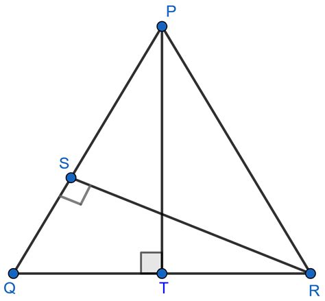 given rs and pt are altitudes of pqr prove that i knowledgeboat