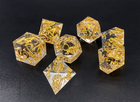 Clear Resin With Gold Foil Dice Set Wooden Dice Set Custom Metal
