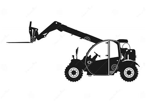 Modern Compact Rough Terrain Telehandler Stock Vector Illustration