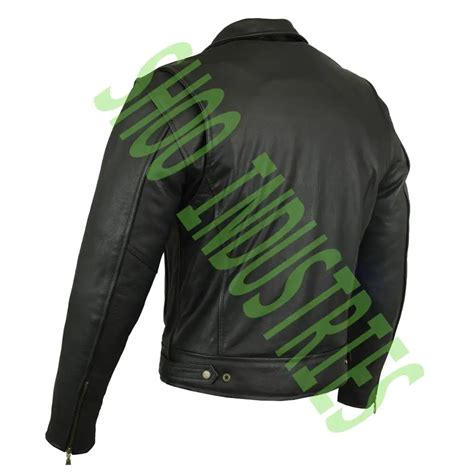 Mens Black Biker Quilted Genuine Lambskin Diamond Motorcycle Motorcycle
