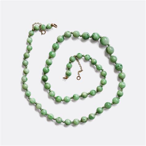 Art Deco Jade Bead Necklace Butter Lane Antiques