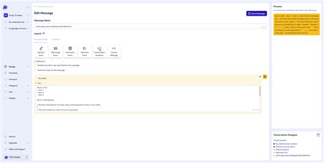 using markdown in messages opendialog docs