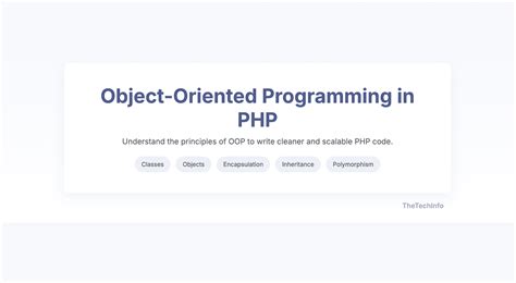 Object Oriented Programming In Php Thetechinfo