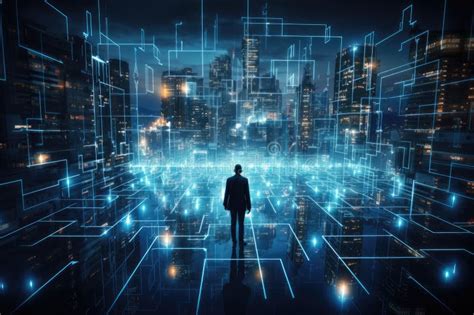 Shot Of Man Walking Data Center Database Data Storage Backup Cyber