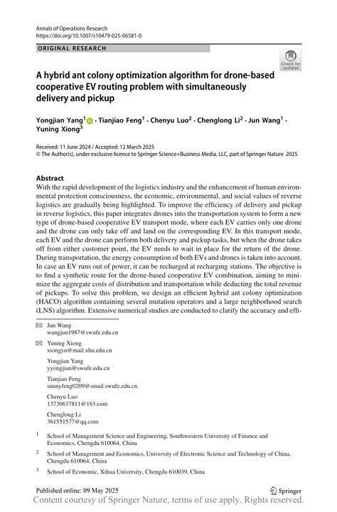 A Hybrid Ant Colony Optimization Algorithm For Drone Based Cooperative Ev Routing Problem With