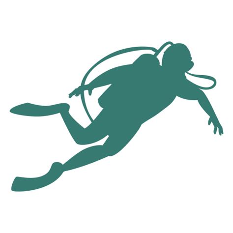 Detailed Scuba Diver Underwater Silhouette PNG SVG Design For T Shirts