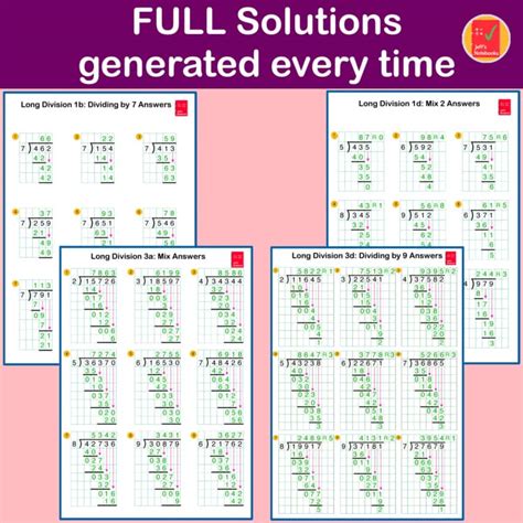 Long Division And Standard Algorithm Divide 3 To 5 Digit Numbers By 1