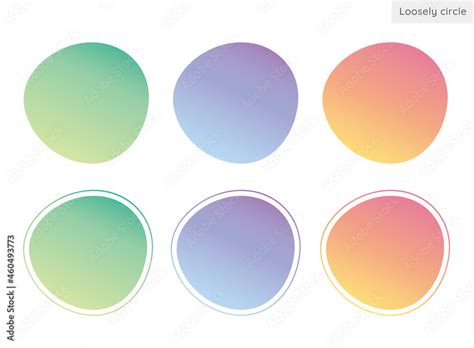 Vecteur Stock 不規則な形の円、ゆるい円形、丸型、背景素材のイラストセット グラデーションバージョン Adobe Stock