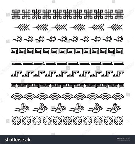아시아 프레임 장식 패턴 브러쉬 한국어 스톡 벡터로열티 프리 318750383 Japanese Ornament