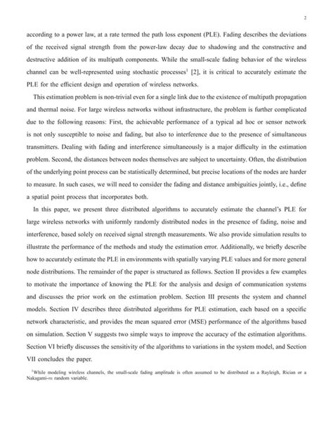 path loss exponent estimation pdf