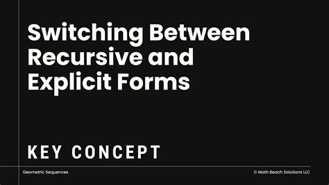 rewriting geometric sequences switching between recursive and explicit