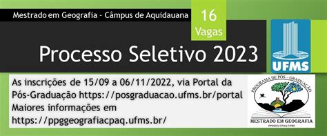 Abertas As Inscrições Para O Processo Seletivo Com Ingresso Em 2023
