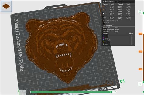Stl File 3d Printable Portrait Stl Files Hueforge Angry Bear Hue Forge