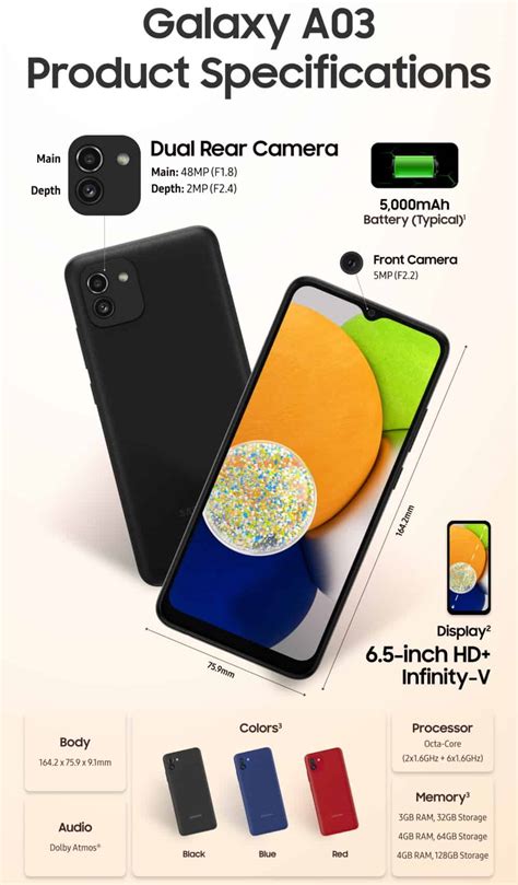 Samsung Galaxy A03 Official With 5 000mah Battery 48mp Camera