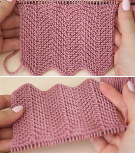 Knit Zig Zag Stitch For A Unique Pattern Beginner Knitting Patterns Knitting Patterns