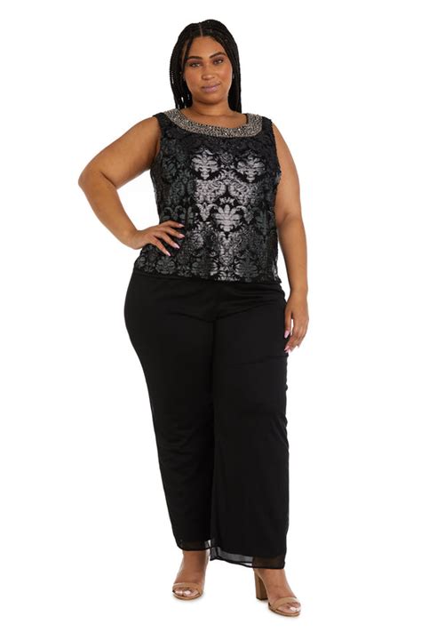 Buy Women Plus Size Three Piece Beaded Neck Duster Pant Set