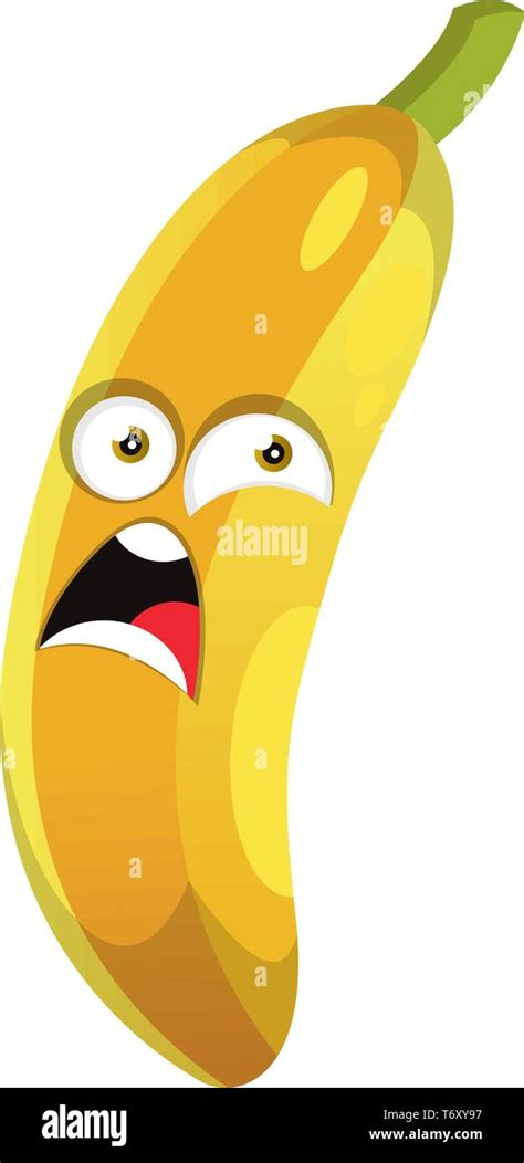 Scared Banana Illustration Vector On White Background Stock Vector