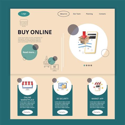 premium vector buy online flat landing page website template online