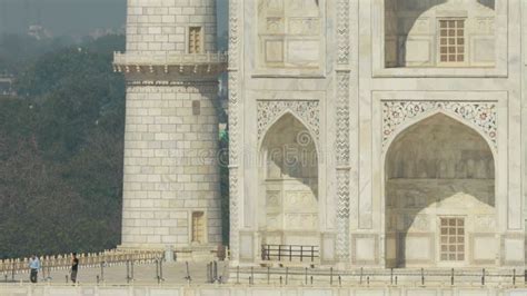 Agra Uttar Pradesh India People Visiting One Of Seven World Wonders