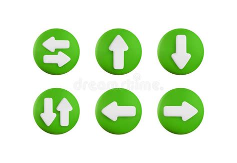 Vector Cartoon 3d Arrow Button Set Cute Realistic 3d Up Down Left Right And Oncoming