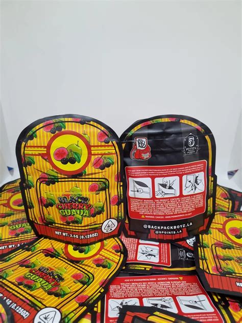 Backpack Boyz Black Cherry Guava Die Cut 35g Mylar Bag High Society