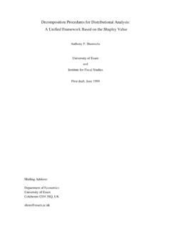 Decomposition Procedures For Distributional Analysis A Decomposition Procedures For