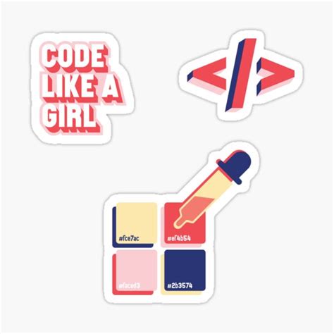 Code Like A Girl Pack Red Sticker For Sale By Codelikeagirlau Redbubble