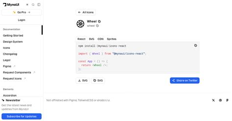 wheel mynaui made with tailwindcss shadcn ui radix ui and figma