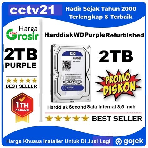 Jual Harddisk Hdd Hardisk Rfb Wd Purple 2tb Garansi 1th Harga Reseler