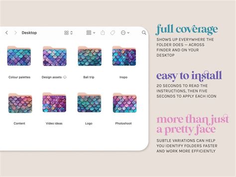 Mermaid Scale Folder Icons For Mac And Windows Aesthetic Folder Icons