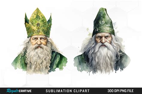 Watercolor St Patrick Gnome Hand Drawn Graphic By Regulrcrative