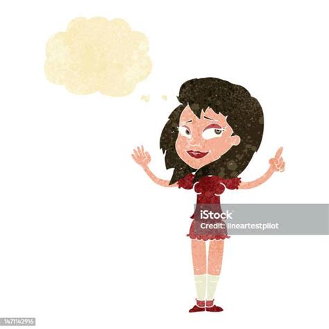 カットイラストアイデアを思いついた女性思考の吹き出し付き いたずら書きのベクターアート素材や画像を多数ご用意 いたずら書き アイデア