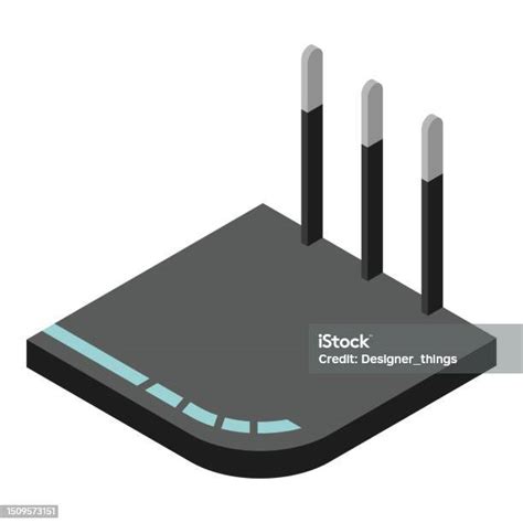 ルーターのアイソメトリック アイコン白い背景にベクター無線lanルーターウェブデザイン用のインターネットモデム アクセシビリティのベクター
