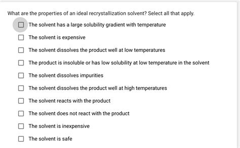 Solved What Are The Properties Of An Ideal Recrystallization