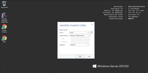 Apexsql Snapshot Utility With Sql Server 2016 And Ssms On Cloud Aws