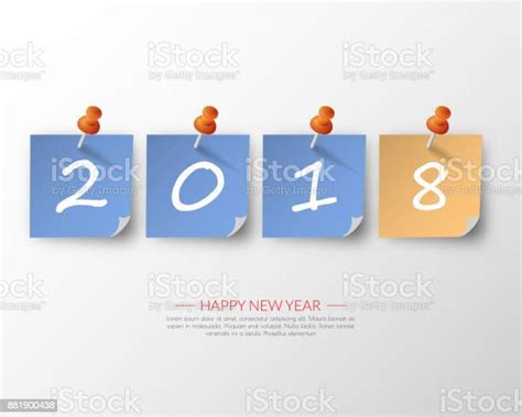 해피 뉴가 어 2018 인사말 카드입니다 화려한 디자인입니다 벡터 일러스트입니다 12월 31일에 대한 스톡 벡터 아트 및 기타 이미지 12월 31일 2018년 3차원