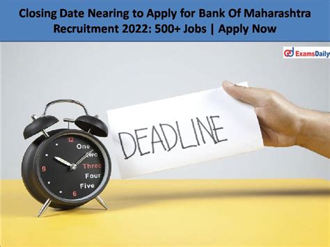 Closing Date Nearing To Apply For Bank Of Maharashtra Recruitment 2022