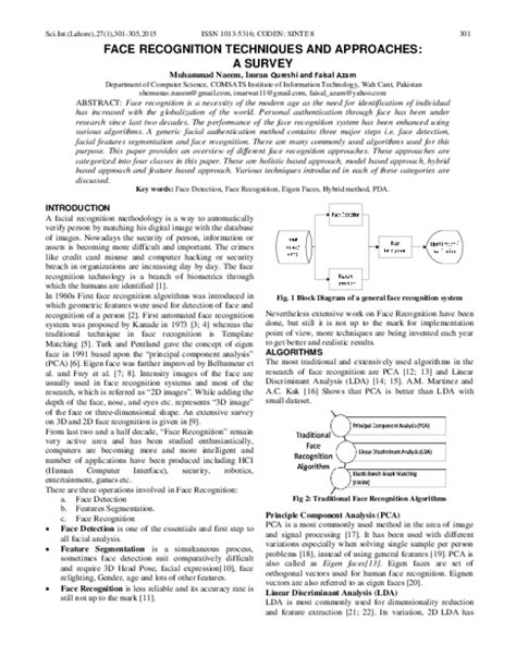 Pdf Face Recognition Techniques And Approaches A Survey