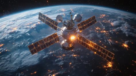 Satellite In Low Earth Orbit Transmitting Gps And Telemetry Signals For Global Positioning And