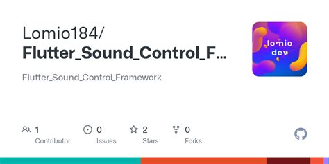 GitHub Lomio184 Flutter Sound Control Framework Flutter Sound
